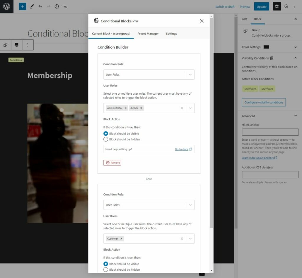 How To Restrict Wordpress Blocks By User Roles Conditional Blocks