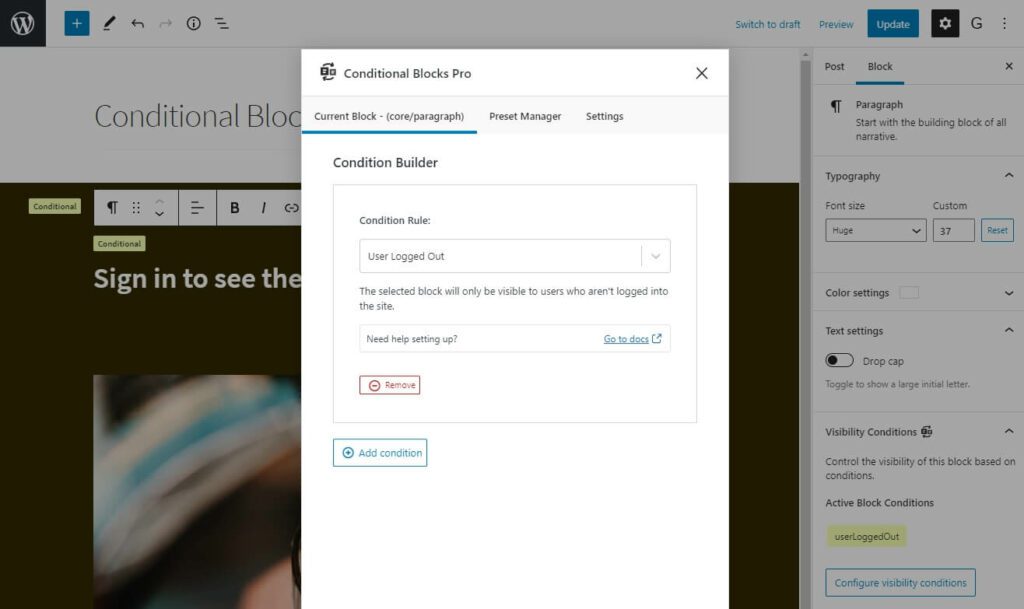 Show WordPress Blocks Only to Logged-out Users