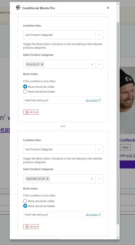 Show WooCommerce Blocks by Product Categories in Cart