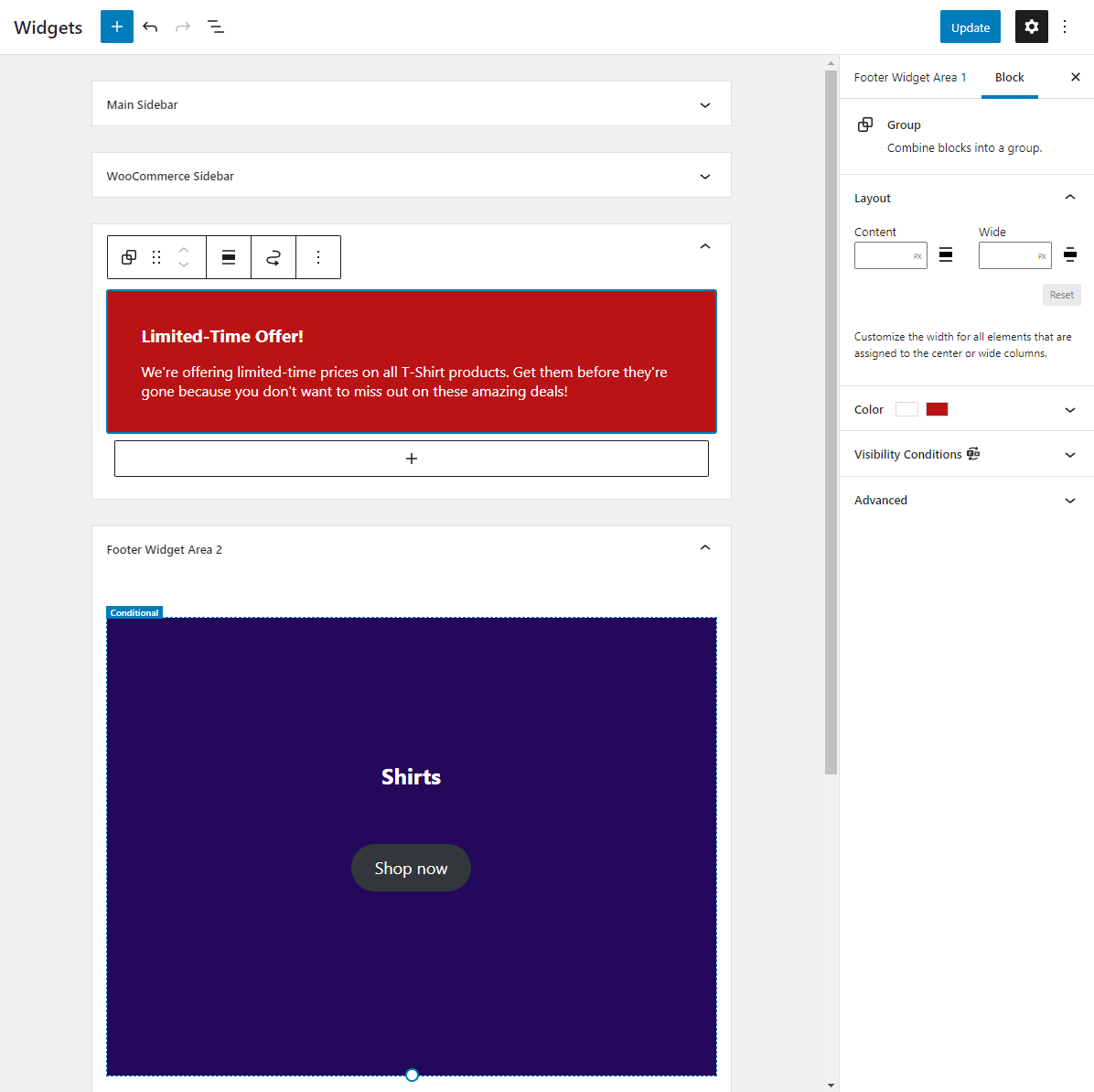 How to Set Conditional Widgets with WordPress Blocks