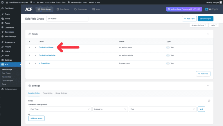 Control block visibility with Advanced Custom Fields (ACF)