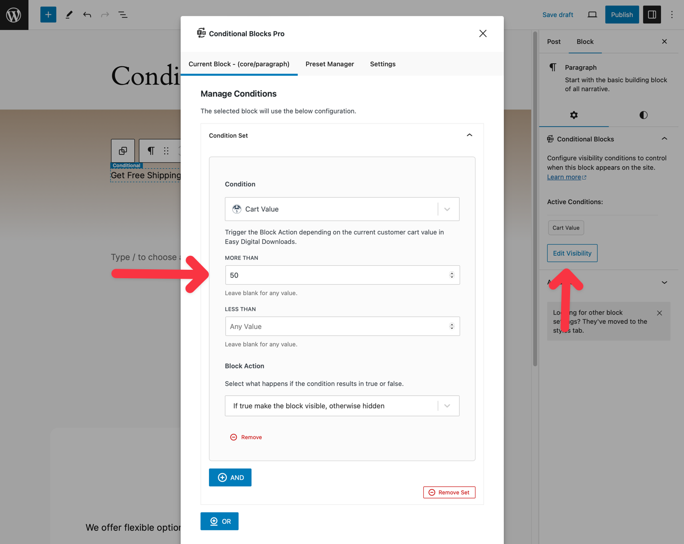 Easy Digital Downloads Cart Value for Conditional Blocks Easy Digital Downloads Cart Value for Conditional Blocks