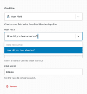 Control Block Visibility for PMPro User Fields - Conditional Blocks