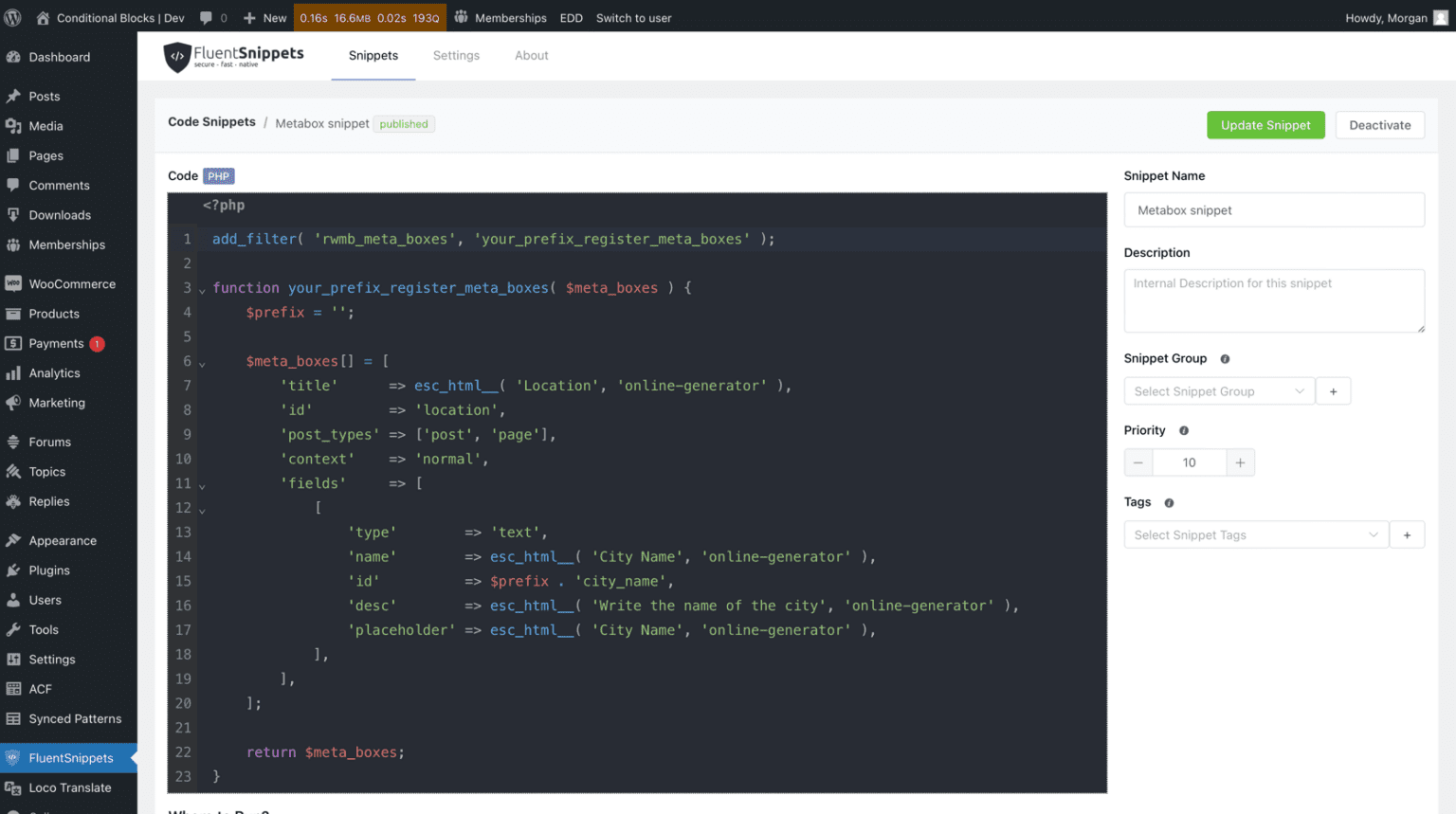 Using the Meta Box Custom Field to dynamically render WordPress blocks