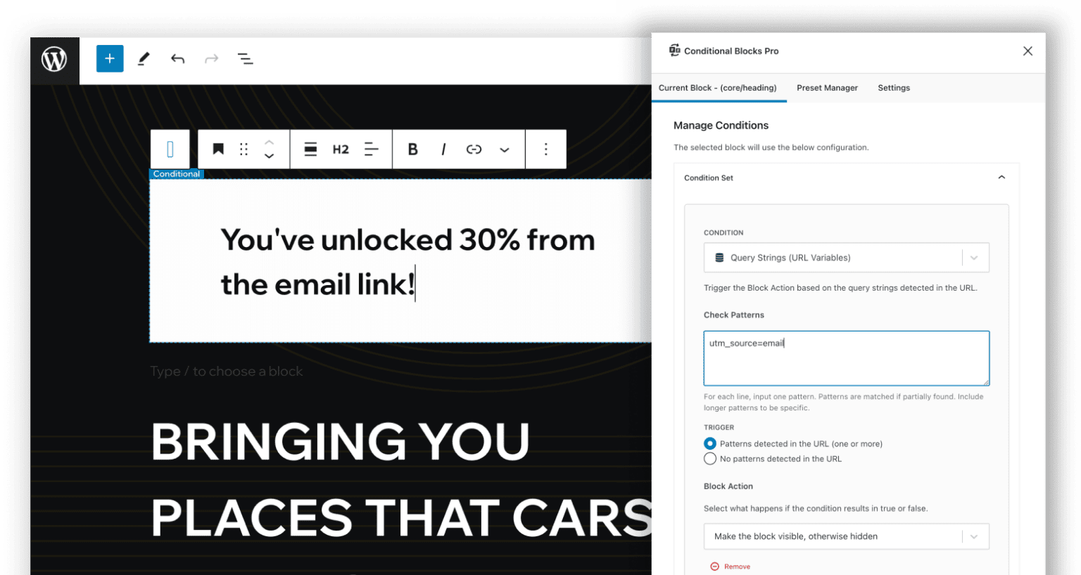 Conditional Blocks 1 Wordpress Content Visibility Plugin